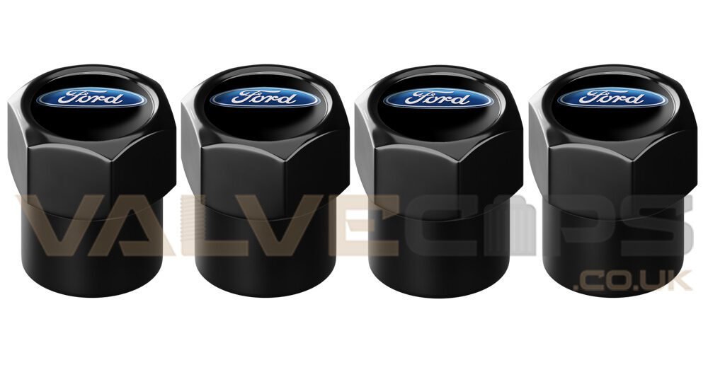 Ford Black Anodised Valve Caps | ValveCaps.co.uk | Ford Dust Caps
